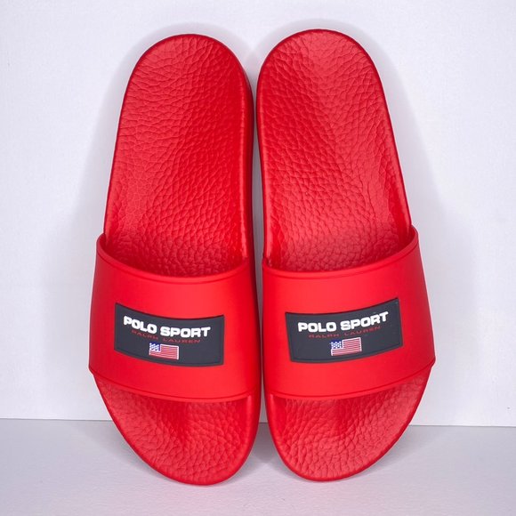 Polo by Ralph Lauren | Shoes | Polo Sport Ralph Lauren Red Pool Slides ...